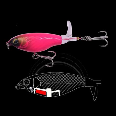 LEURRE DE PECHE A 75mm Leurre Whopper Plopper Rigide Avec Queue