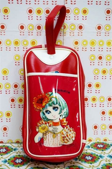 細川知栄子 金メダルへのターン 上履き入れ シューズケース 赤 Sz486
