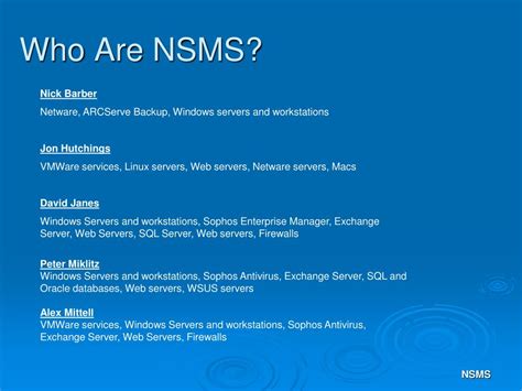 Ppt Nsms Taking The Stress Out Of It Powerpoint Presentation Free Download Id 4779462