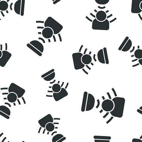 Motion Sensor Icon Seamless Pattern Background Sensor Waves With Man