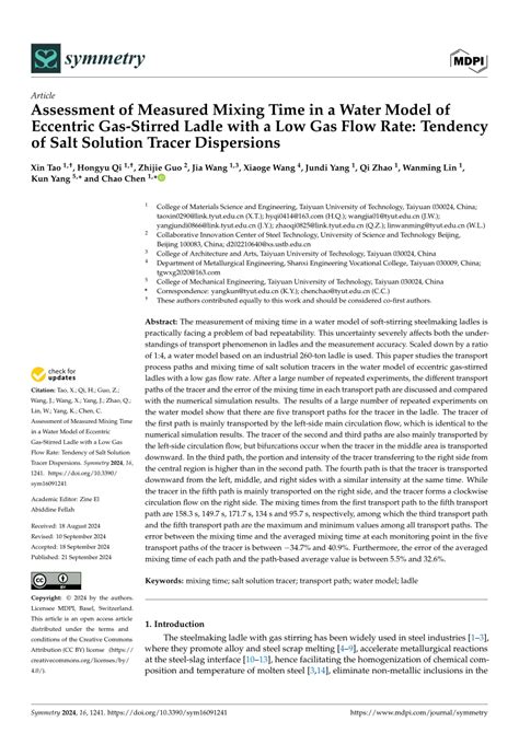 pdf assessment of measured mixing time in a water model of eccentric