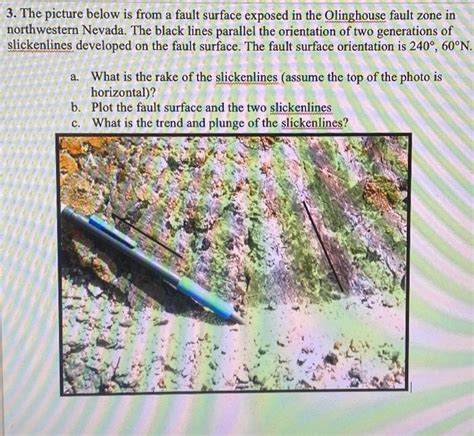 Solved The Picture Below Is From A Fault Surface Exposed Chegg