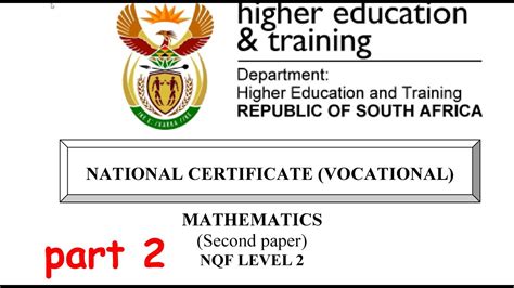 MATHEMATICS NCV PAPER 2 LEVEL 2 PART 2 YouTube
