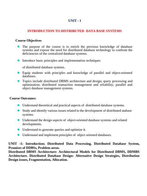 Unit 1 Ddb Pdf Databases Database Transaction