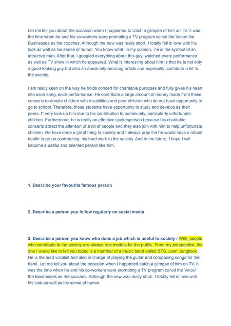 SOLUTION Script Ielts Speaking Part2 Studypool