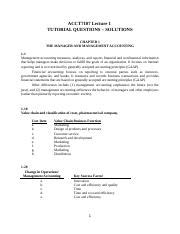 ACCT7107 Lecture 1 Tutorial Solutions 1 Docx ACCT7107 Lecture 1
