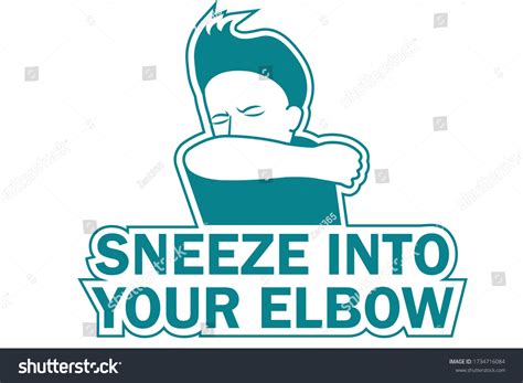 Sneeze Into Your Elbow Sign Sticker Stock Vector Royalty Free