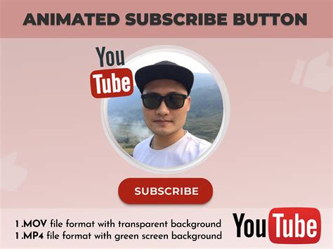 Custom Animated Youtube Subscribe Button Overlay Animation For Etsy