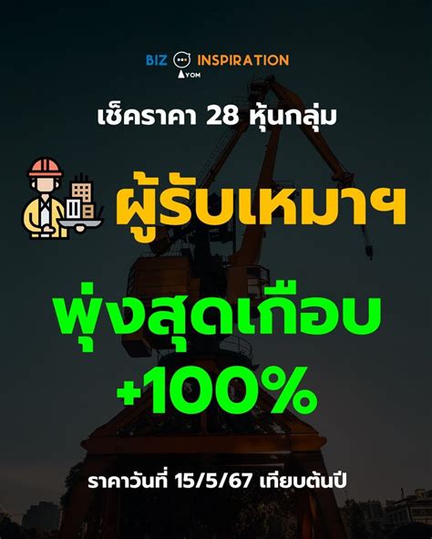 Iyom Biz Inspiration เช็คราคา 28 หุ้นกลุ่มผู้รับเหมา พุ่งสุดเกือบ