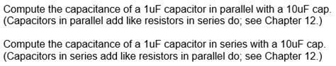 Solved Compute The Capacitance Of A UF Capacitor In Chegg Com