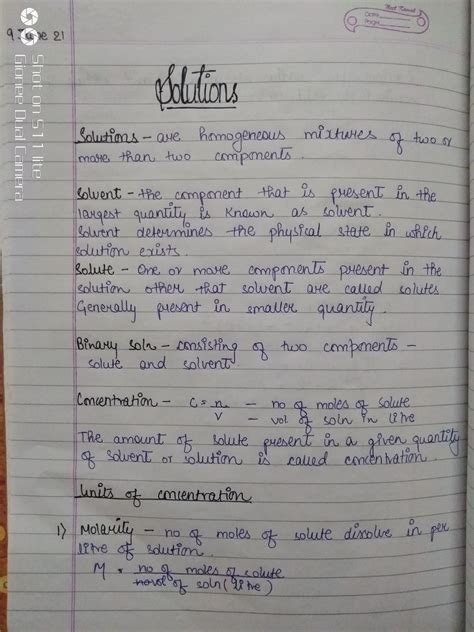 Class 12 Chemistry NCERT Handwritten Notes Chapter 2 Solutions Chemistry Notes Science