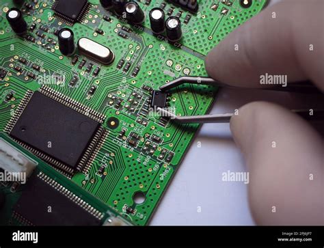 Surface Mount Chip Dismantled From Electronic Circuit Board Micro
