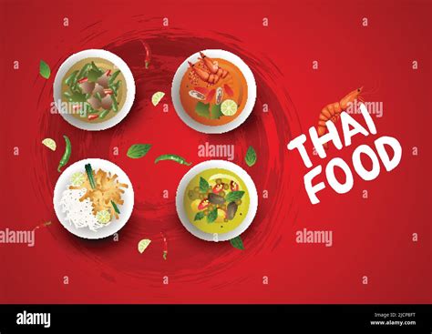 Thailand Food Set Design Vector Illustration Stock Vector Image And Art