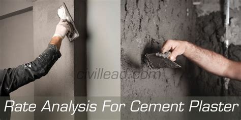Rate Analysis For Cement Plaster Civil Lead