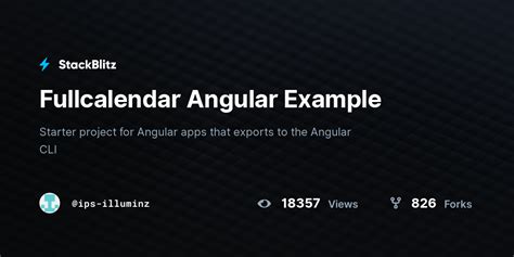 Fullcalendar Angular Example Stackblitz