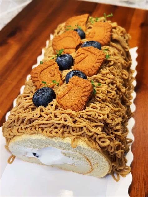Chestnut Cream Cake Roll Mont Blanc Cake Dessert Recipes