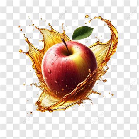 생동감 있고 상쾌한 장면을 만들어내는 즙이 많은 액체의 역동적인 스플래시에 녹색 잎을 가진 신선한 빨간 사과 빨간 사과