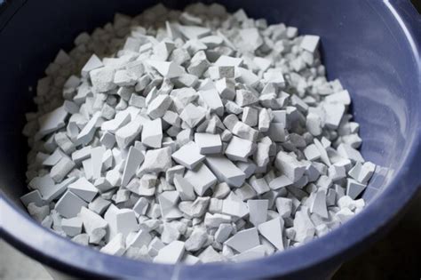 Premium Ai Image Gray Grout Mix In A Plastic Bucket