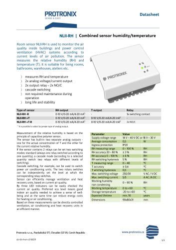 Sensor Industrial Iqaros Temperature And Humidity Sensor Iqrf Tech Pdf Catalogs Technical