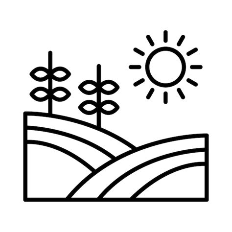 Field Line Illustration Premium Vector