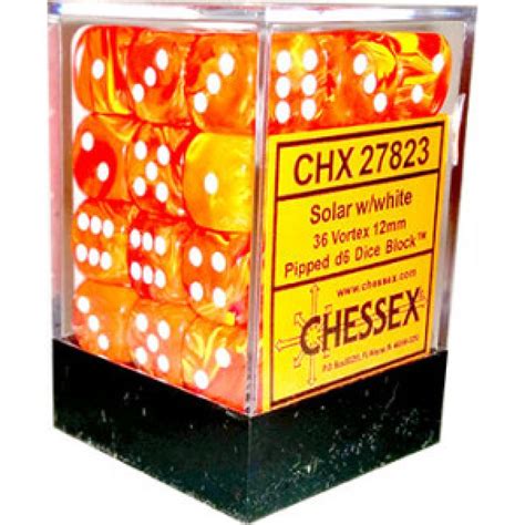 Chessex Vortex Solar Yellowwhite 12mm Brick