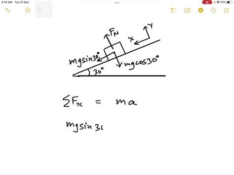 Solved An 8 Kg Block Slides Down A 30° Inclined Plane What Is The