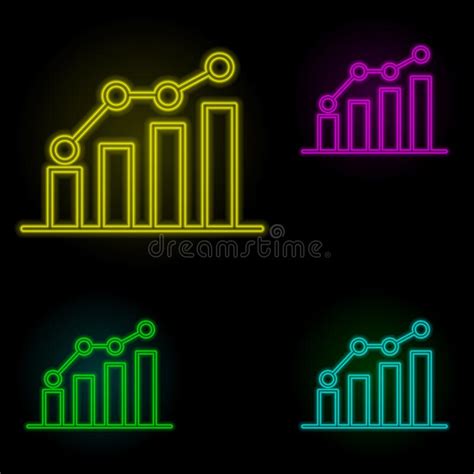 Chart Analytics Growth Icon Neon Color Set Icon Simple Thin Line Outline Vector Of Business
