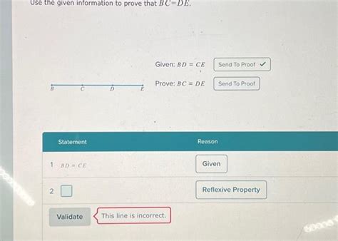 Solved Use The Given Information To Prove That BC DE Given Chegg