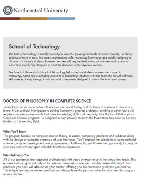 Doctor Of Philosophy In Computer Science Eschool News