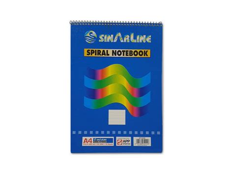 Sinarline Spiral Pad Top Spiral A4 56gsm 70 Sheets Line Ruled