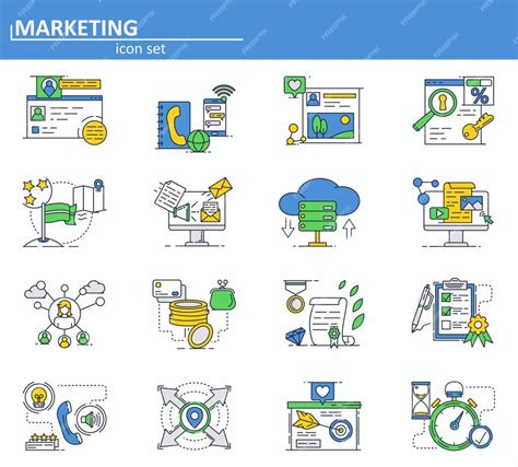 Premium Vector Vector Set Of Digital And Social Media Marketing And Advertisement Icons In