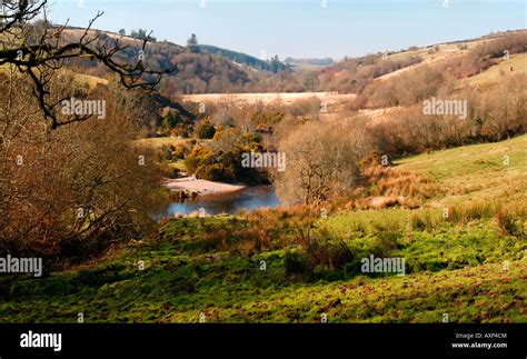 A River Valley On Dartmoor National Park Devonshire England Stock