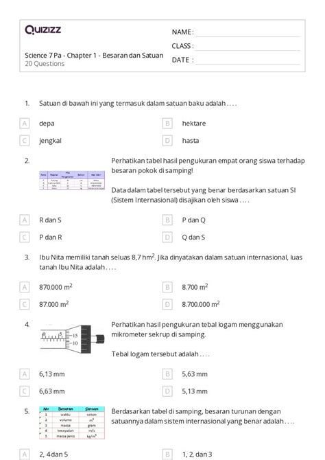 50 Lembar Kerja Mengukur Dalam Inci Untuk Kelas 7 Di Quizizz Gratis