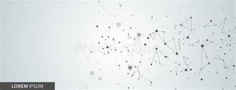 Vector Connect Lines And Dots Banner Template For Technology Project Stock Vector