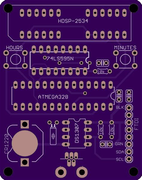Wise Time With Arduino HDSP Clock Fully Through Hole Revision 3