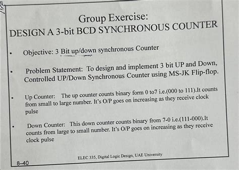 Solved Group Exercisedesign A 3 Bit Bcd Synchronous
