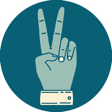 Icon Of Peace Symbol Two Finger Hand Gesture 44928260 Png