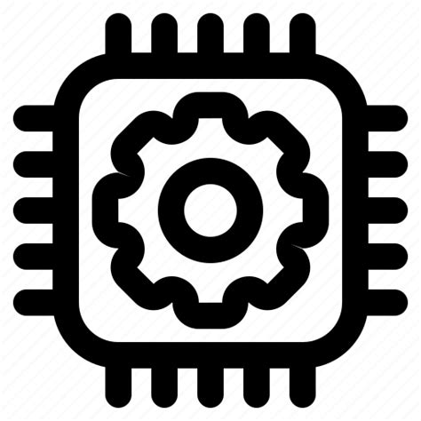 circuit chip processor microchip cpu technology computer icon