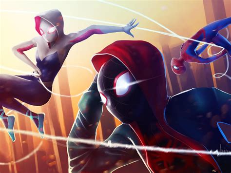 Человек паук через вселенные обои картинки для рабочего стола и фото обои