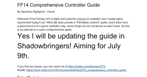 Ff14 Comprehensive Controller Guide Ffxiv