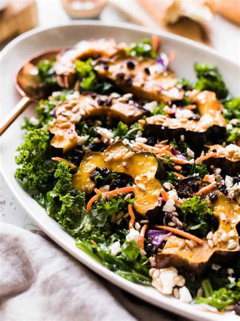 Roasted Acorn Squash And Kale Salad Easy Salad Recipes