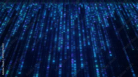 Binary Code Zeros Ones Data Flow Neural Network Visualization With