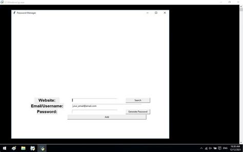 Python Program To Basic Secure Pass Manager Using The Python Language Tkinter Kashipara