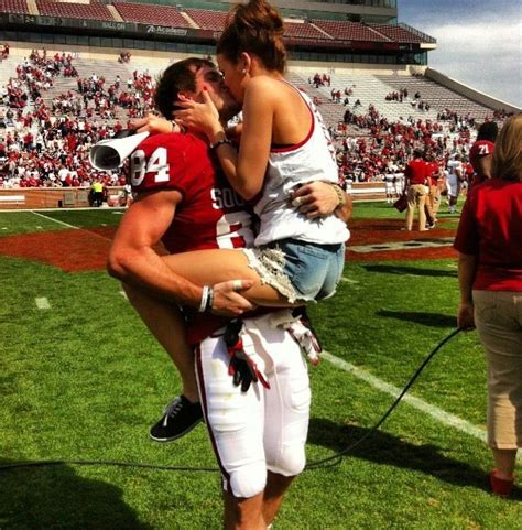Football Girlfriend Life Kisses After A Touchdown Love Cute Couples Photos Cute Couple