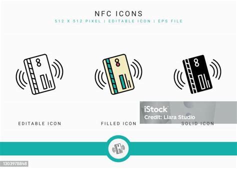Nfc 아이콘은 솔리드 아이콘 라인 스타일로 벡터 일러스트레이션을 설정합니다 무선 결제 개념 개념에 대한 스톡 벡터 아트 및 기타 이미지 Istock