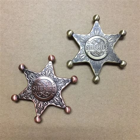 Christmas Sheriff Star Police Badge Hand Fidget Spinner Ufo Rotate Toy