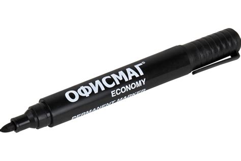 Перманентный маркер ОФИСМАГ Economy черный, круглый наконечник 3 мм ...