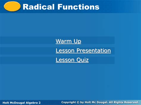 Radical Functions Algebra 2 Presentation
