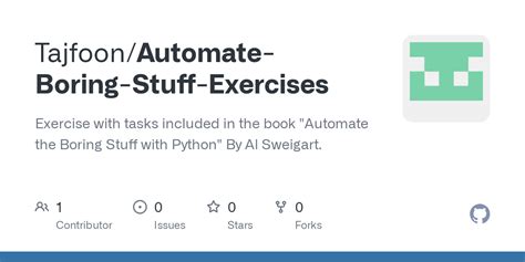 Github Tajfoonautomate Boring Stuff Exercises Exercise With Tasks