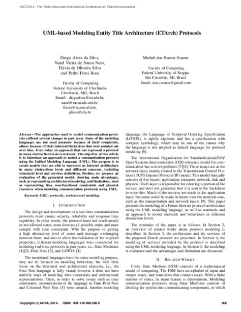 Pdf Uml Based Modeling Entity Title Architecture Etarch Protocols